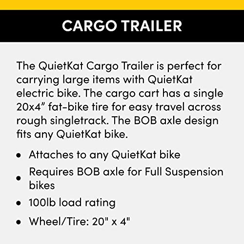 QuietKat 20QKCTSW Rear Cargo Trailer, Single Track FatTire Off Road, 14βx 24β Storage