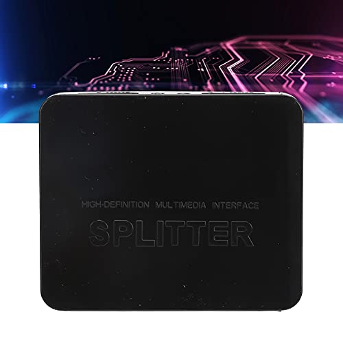 Vbestlife 1 in 2 Out HD Multimedia Interface Splitter,for Duplicate/Mirror Amplifier Dual Monitors, Video Audio Distributor