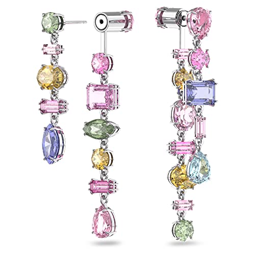 SWAROVSKI Gema drop earrings, Multicolored, Rhodium Finish, Brass