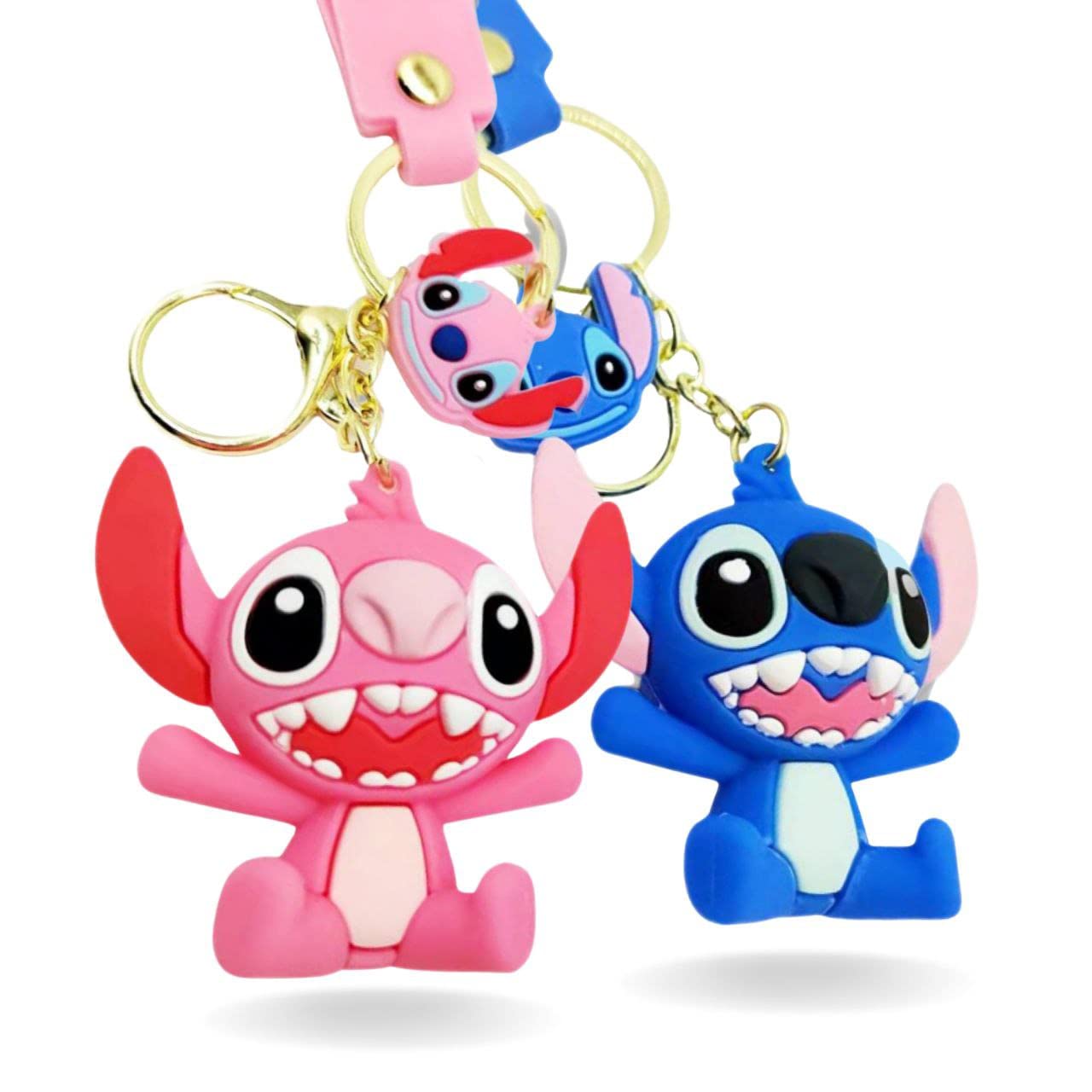 YARRD 2PCS Murine And Angel Keychain Cartoon Key Chains for Kids Girls Boys Keychain Gift for Birthday Christmas New Year Cartoon Couple Keychain for Keys Bag Phone Backpack