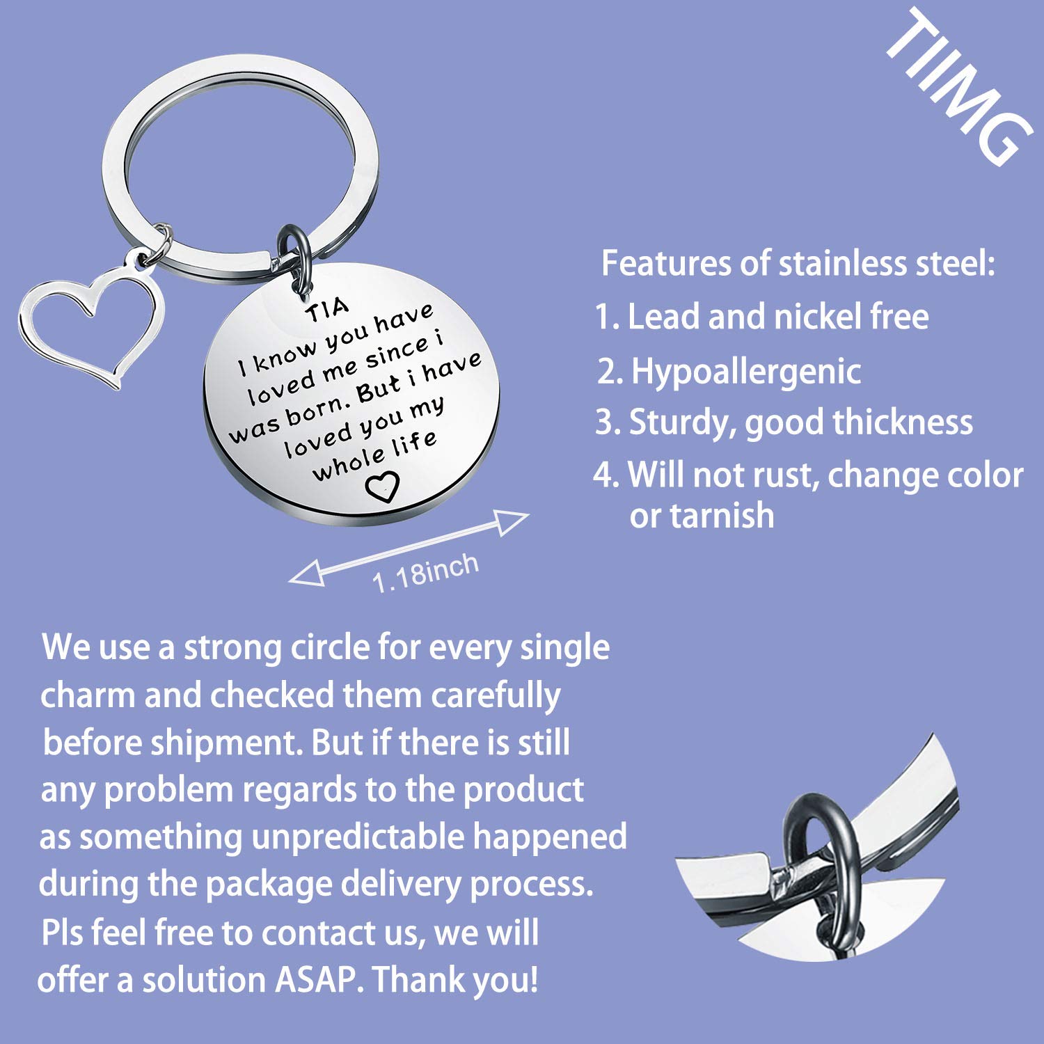 Tia Keychain Auntie Gift Tia Birthday Gift Tia Gifts from Niece Nephew Gift for Tia (Tia i know)