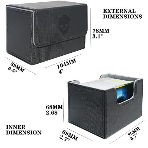 SXTT MTG Deck Box,Large Size trading card case for 120+ Sleeved Cards,magic the gathering deck box PVC Free Card Holder for TCG/Yugioh (Black)