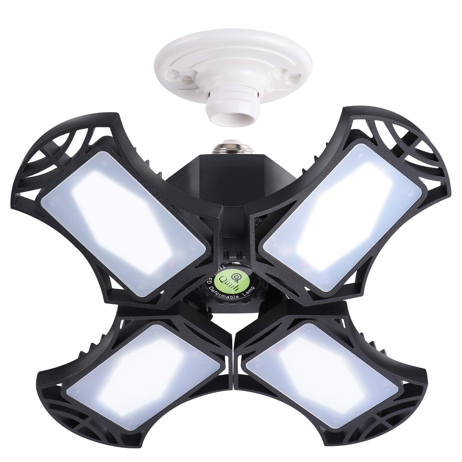 QiMH 110W LED Garage Lights,12000LM Ultra Bright 5000K Daylight Garage Ceiling Lights with 4 Adjustable Multi-Position Panels,LED Shop Light Garage Lighting fixtures for Workshop,Basement,Barn,Yard
