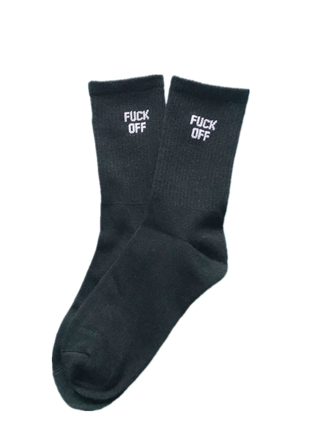 Qrupoad Mens Novelty Crew Tube Socks with Funny Sayings Unisex Cotton Socks