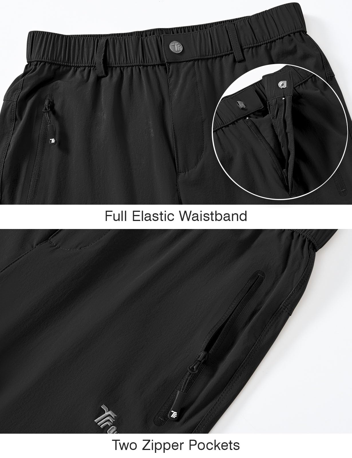 Rdruko Women's Outdoor Hiking Pants Lightweight Quick Dry Water Resistant Travel Fishing Pants with Pockets(Black, US M)