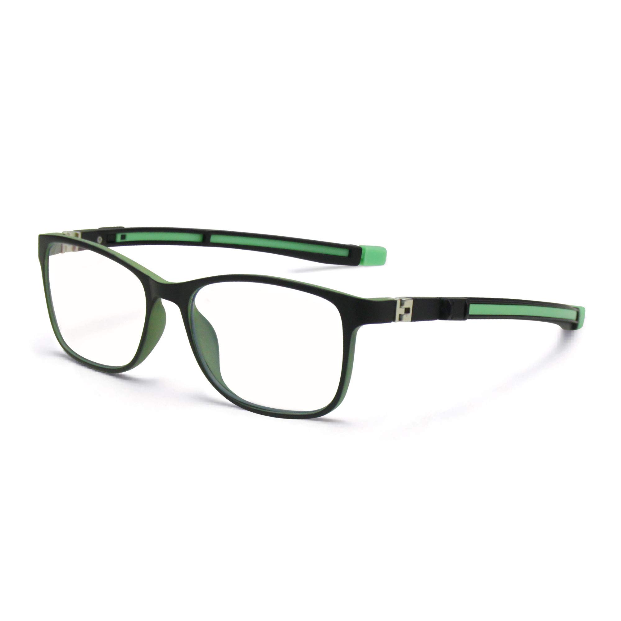 TYKEVO Kids Blue Light Blocking Glasses, Stretchable Silicone Eyeglasses Temples, Anti Eyestrain Computer Gaming Phone Glasses for Boys Girls Age 3-13 (Green)
