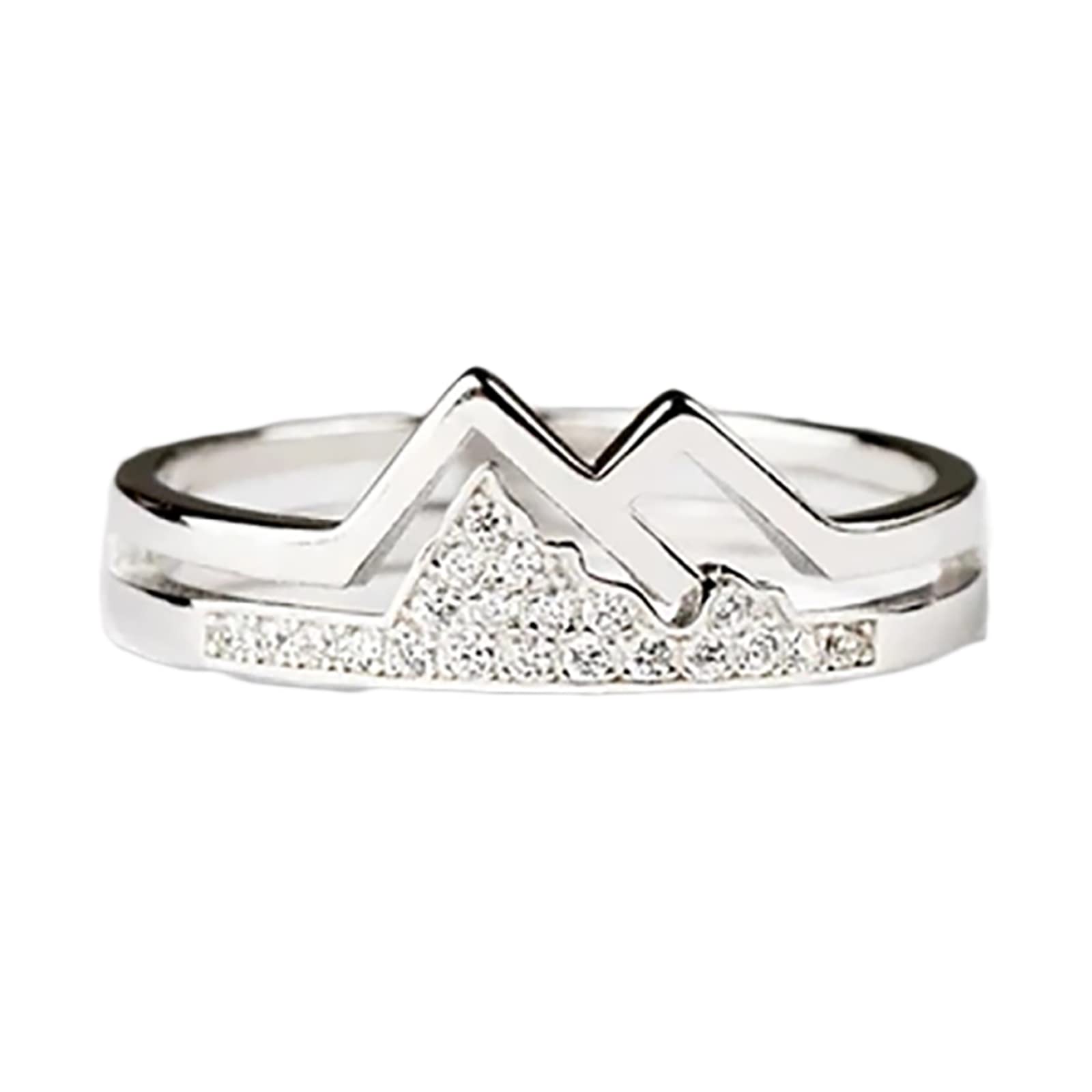 XXLZ Mountain Band Ring,daughter Faith Moves Mountains Pavรฉ Mountain Ring,925 Sterling Silver Rings,sterling Silver Plain Mountain Design Ring,jewelry Gift For Women Teen Girls (6)