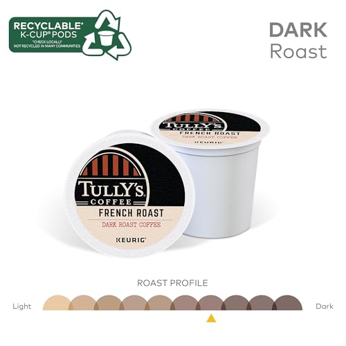 Tully's Coffee French Roast, Single-Serve Keurig K-Cup Pods, Dark Roast Coffee, 24 Count