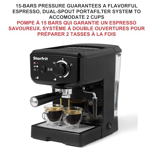 Starfrit 024005-001-0000 Cappuccino Espresso Machine, Standard, Black
