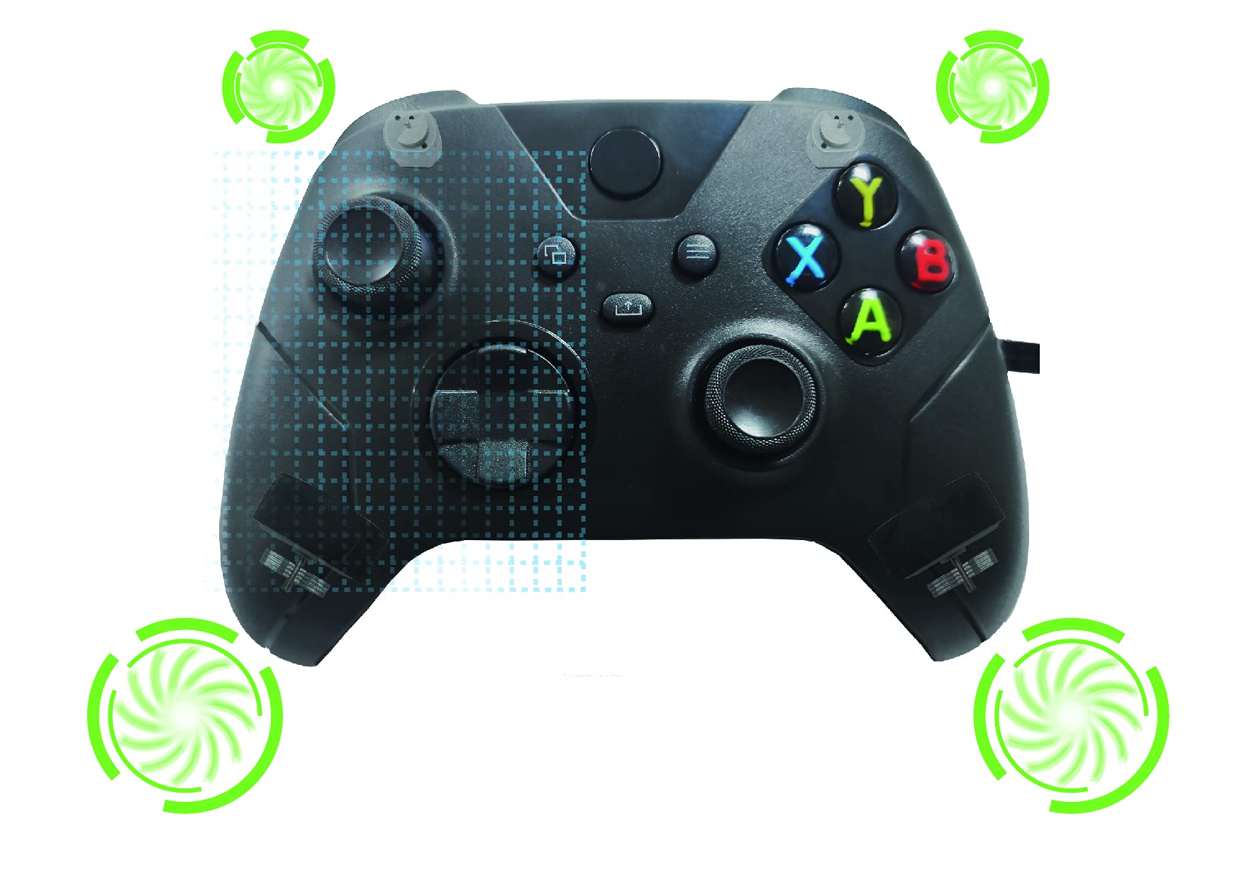 VISIONHMD Wired Controller for Xbox Series X|S, 4 Motor Vibration and 3.5mm Stereo Headset Jack, Compatible with Xbox One and PC/Laptop(Windows7/8/10)-Black
