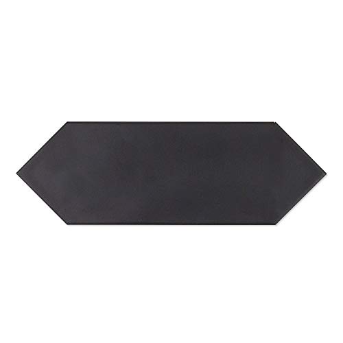 Russell Black 4 in. x 12 in. Matte Porcelain Floor and Wall Tile Sample