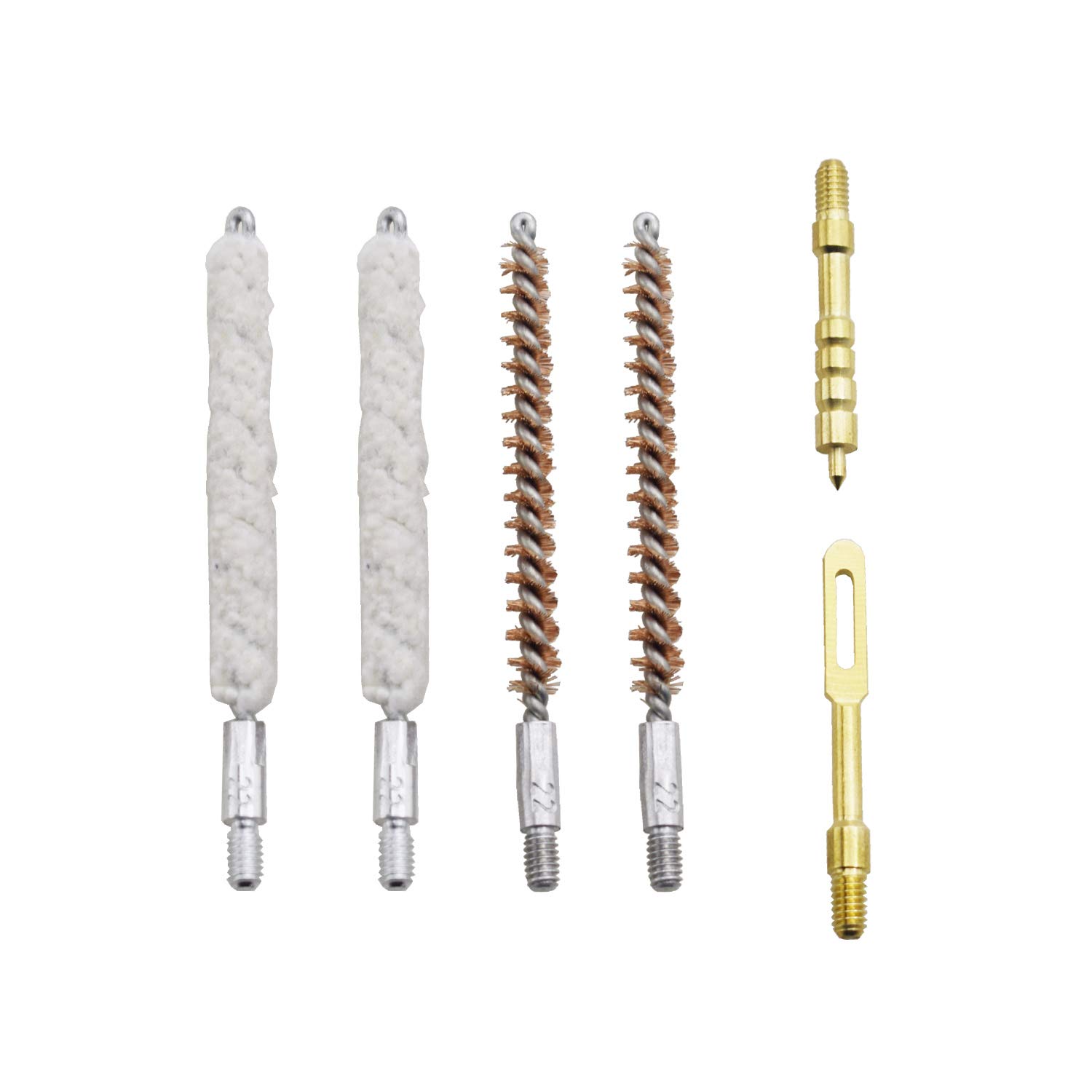 Yutoner Universal Gun Rifle Pistol Cleaning Kit 5-Pack Gun Cleaning Supplies with Gun Jags, Brass Cotton Gun Cleaning Bore Brushes, Solid Brass Patch Holder (12 Gauge)