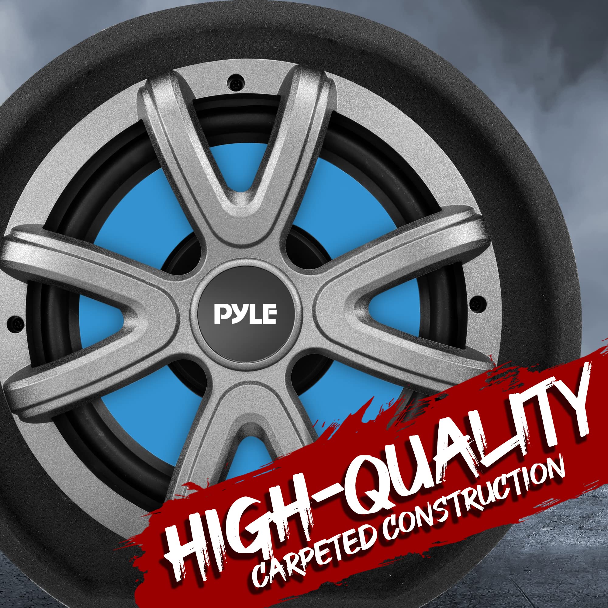 Pyle 8-Inch Carpeted Subwoofer Tube Speaker - 400 Watt High Powered Car Audio Sound Component Speaker Enclosure System w/ 2” Aluminum Voice Coil, 4 Ohm, 30Hz-700kHz Frequency - Pyle PLTB8,Black