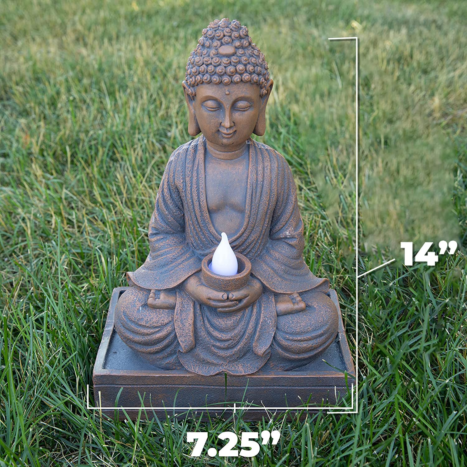 VP Home Fuchsia Zen Rose Blossom Solar Powered LED Outdoor Decor Garden Light