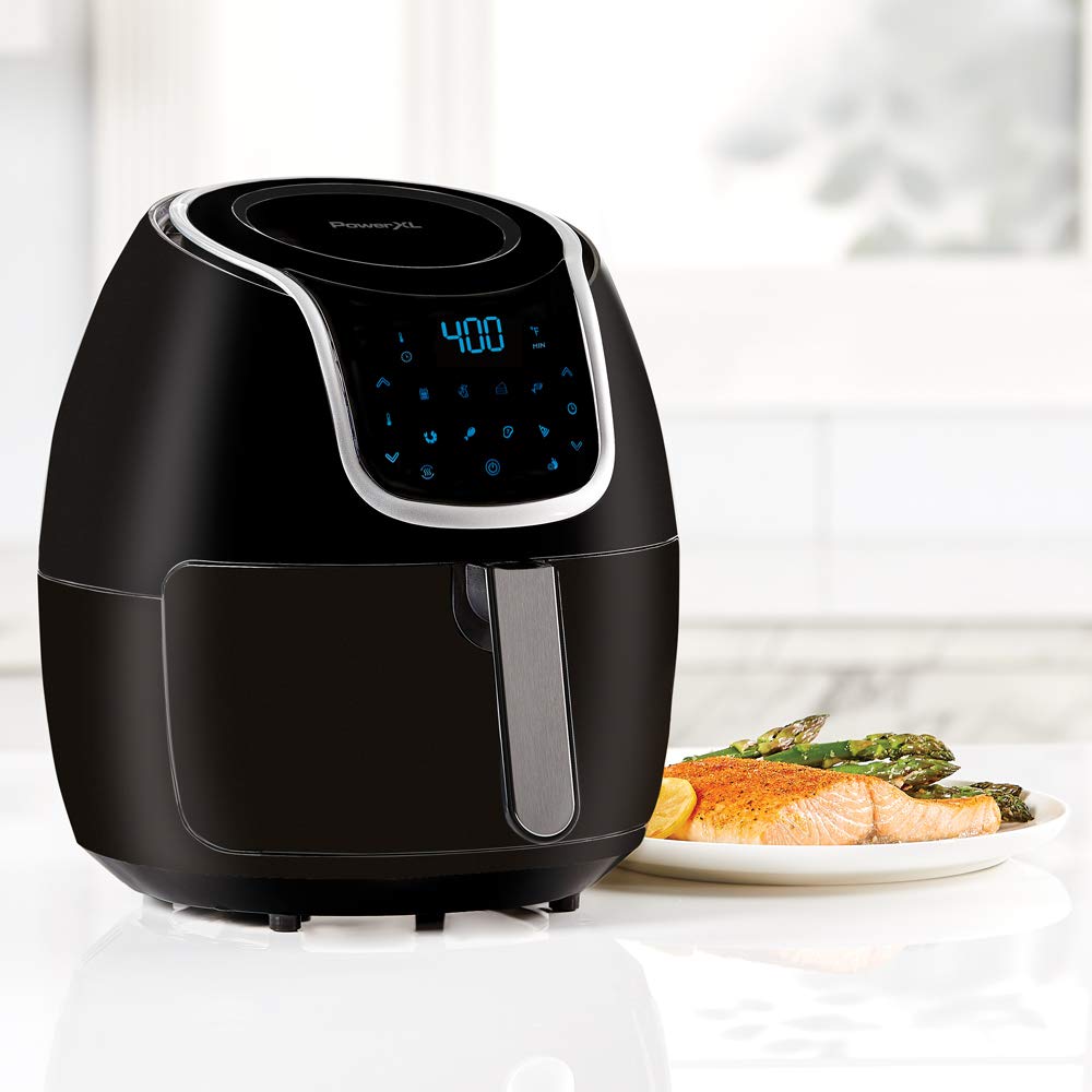 PowerXL Air Fryer Vortex - Multi Cooker with Roast, Bake, Food Dehydrator, Reheat Non Stick Coated Basket, Cookbook (7 QT, Red)