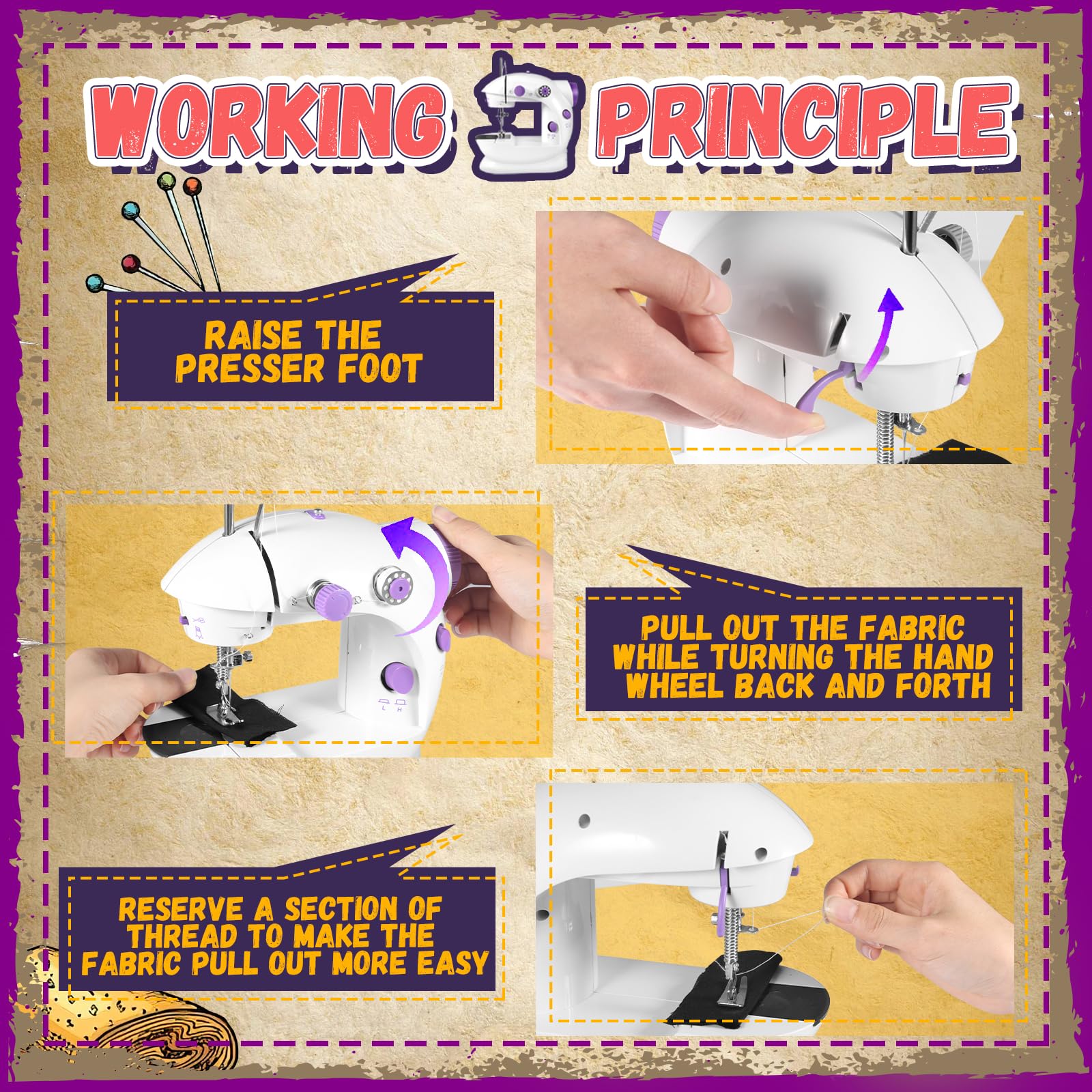 Portable Sewing Machine with Extension Table and Light,Mini Handheld Sewing Machine with Upgraded,Two Threads Double Speed Double Switches,Easy to Use for Kids,Beginners and DIY