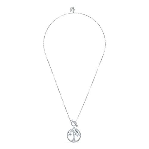 SWAROVSKI Symbolic Collection Women's Tree of Life Necklace, with a White Stone Studded Tree in a Round, Rhodium Plated Setting and Matching Chain