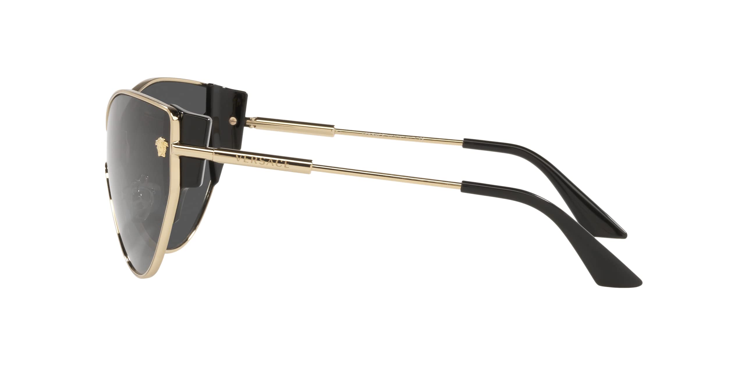 Versace Woman Sunglasses Pale Gold Frame, Light Grey Mirror Silver Lenses, 0MM