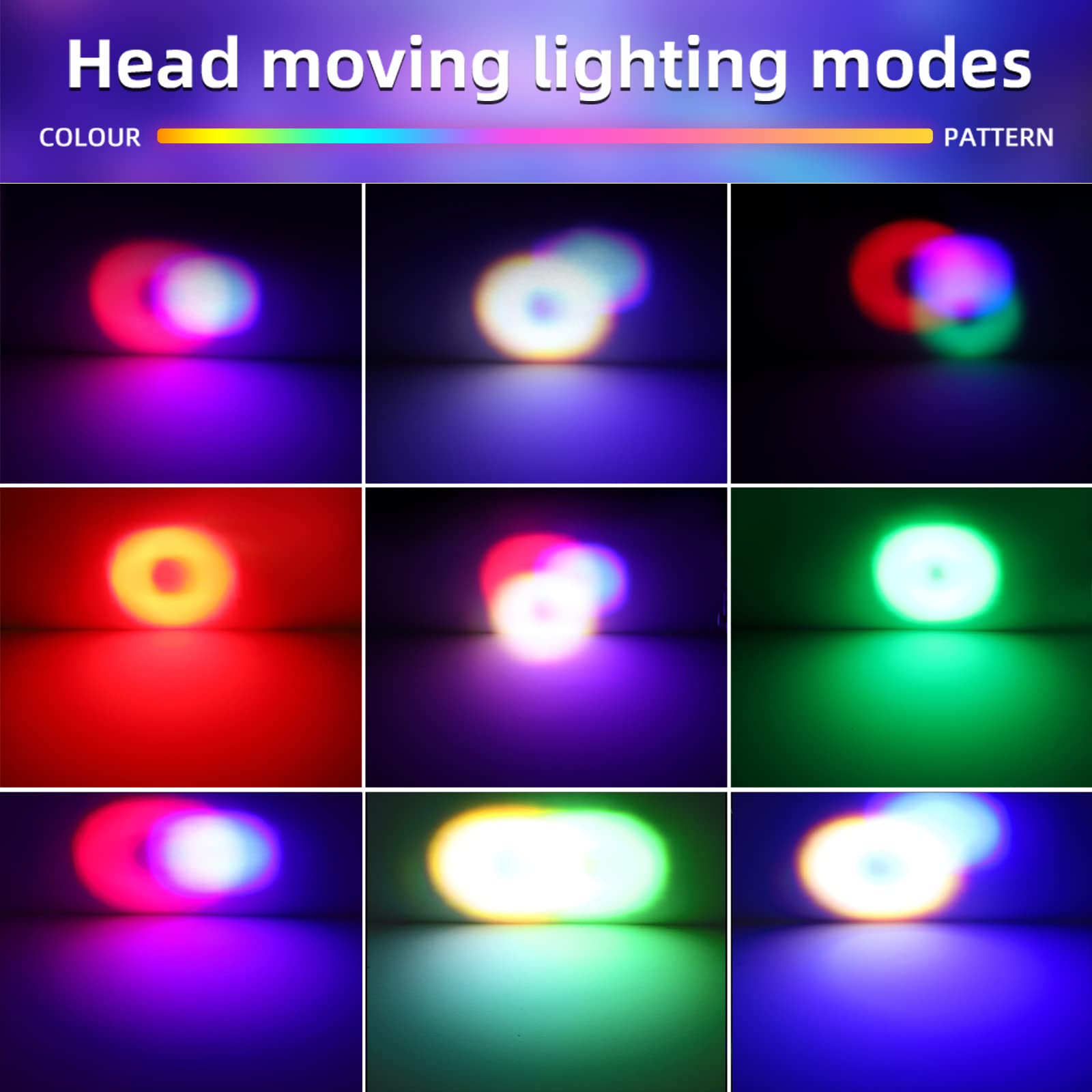 U`King 60W Moving Head Light DJ Lights RGBW LED Spotlight with Sound Activated and DMX Controller for Wedding Parties Church Live Show Disco Bars Stage Lighting