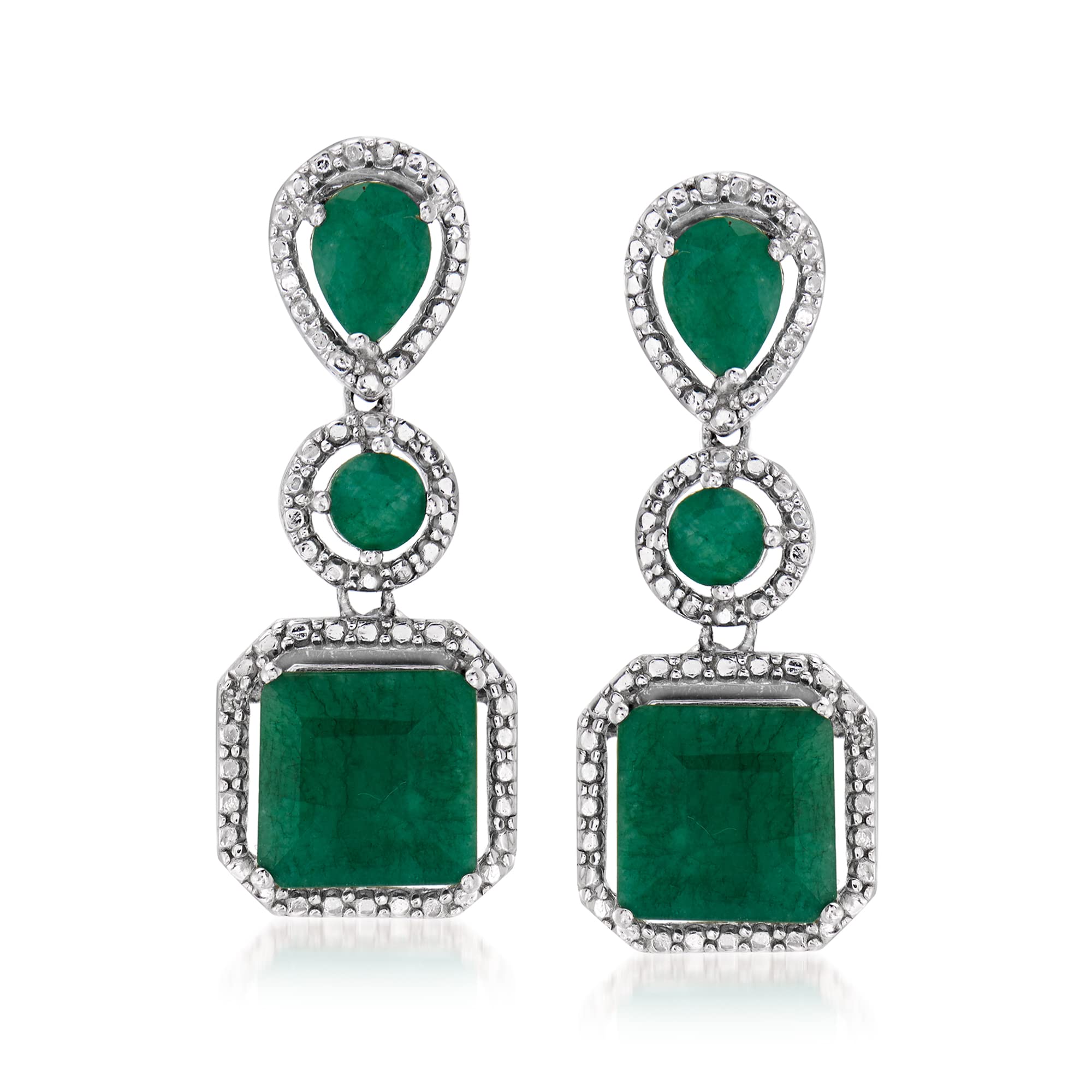 Ross-Simons Pair of Gemstone Drop Earrings in Sterling Silver