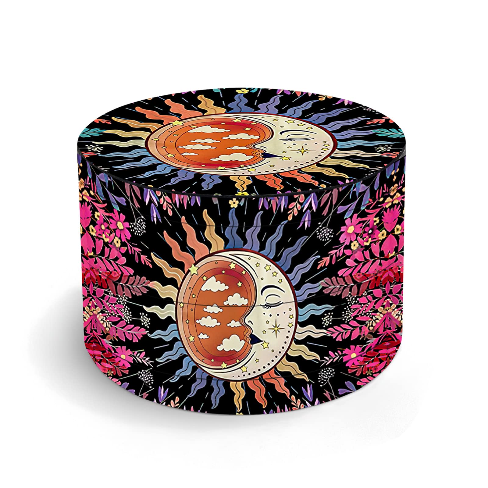 VRUPINZE 2.5 Inch Boho Grinder, Large Spice Grinder for Kitchen（The Sleeping Moon Pattern）