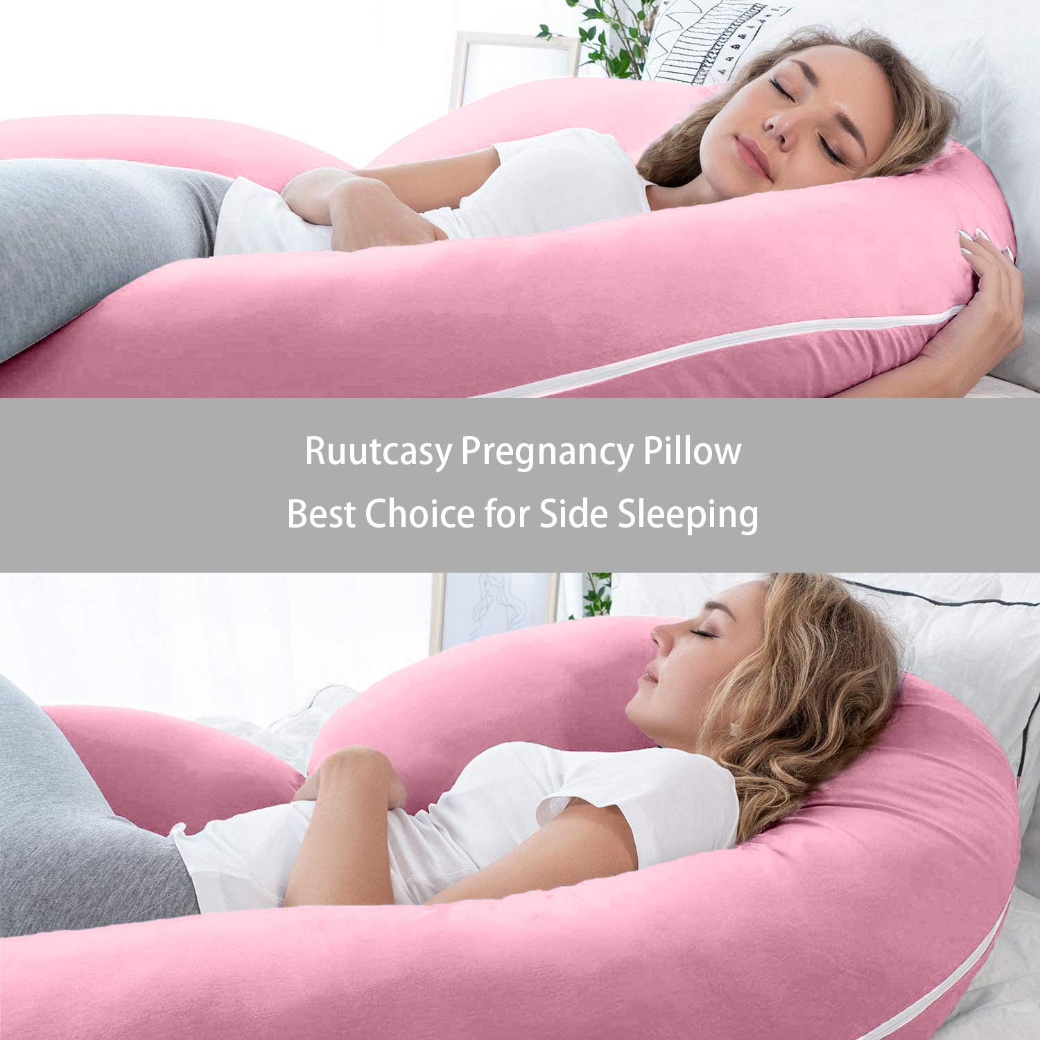Ruutcasy Pregnancy Pillow,Full Body Pillow Maternity Support with Comfort Body Back Support Nursing Maternity Pregnancy Pillow with Removable Cover