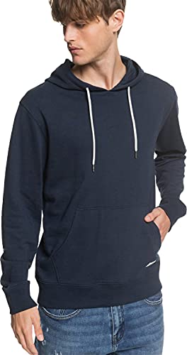 Quiksilver mens Essentials Terry Fleece Hooded Sweatshirt, Light Grey Heather, Large US
