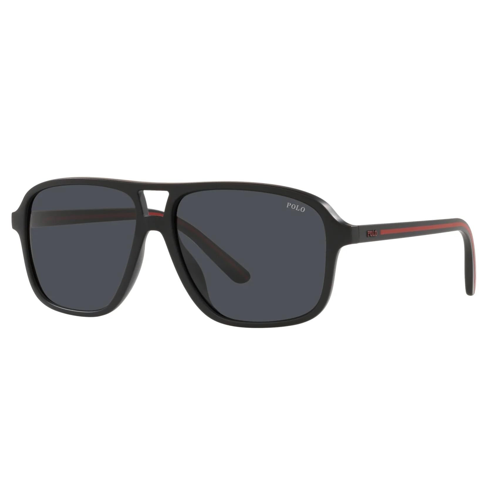 Polo Ralph Lauren Men's PH4177U Universal Fit Rectangular Sunglasses, Matte Black/Dark Grey, 58 mm