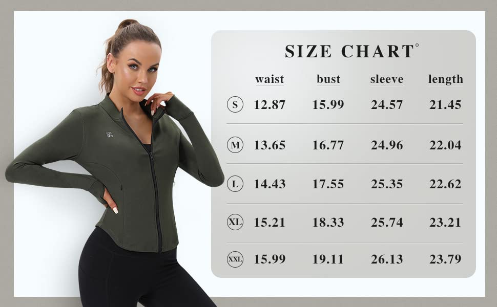 Truity Full Zip Up Workout Jackets for Women Slim Fit Running Yoga Tops Track Jacket with Thumb Holes