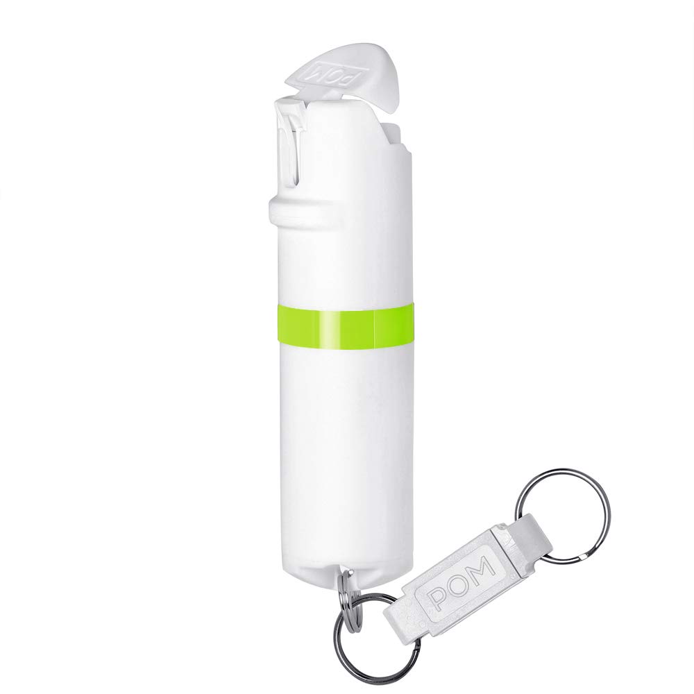 POM Pepper Spray Flip Top Keychain - Maximum Strength OC Spray Self Defenes - 25 Bursts, 10ft Range - Accurate Stream Pattern