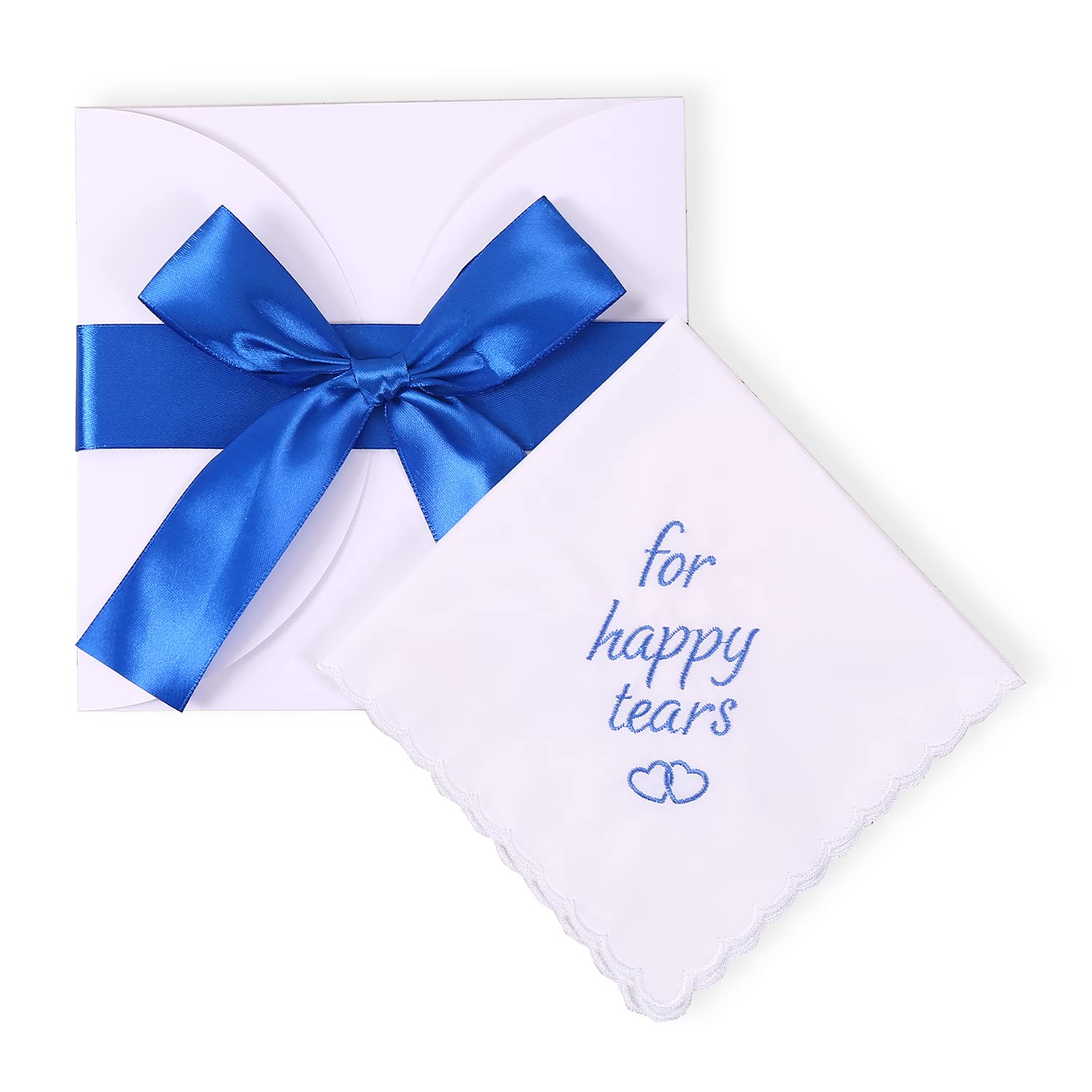 TRULIVA For Happy Tears Wedding Handkerchief Something Blue Wedding Gift (For Happy Tears)