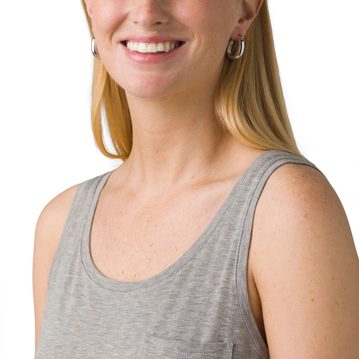 prAna Women's Foundation Scoop Neck Tank, Azurite Heather, Small
