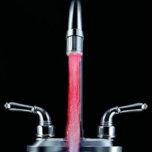 SNOMYRS 7-Color Change Automatically LED Water Faucet Light Water Stream Color Changing Faucet Tap Sink Faucet for Kitchen and Bathroom(7 Color-1PC)