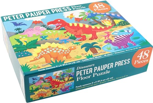 Peter Pauper Press Dinosaurs Kids' Floor Puzzle (48 Pieces) (36 inches Wide x 24 inches high)