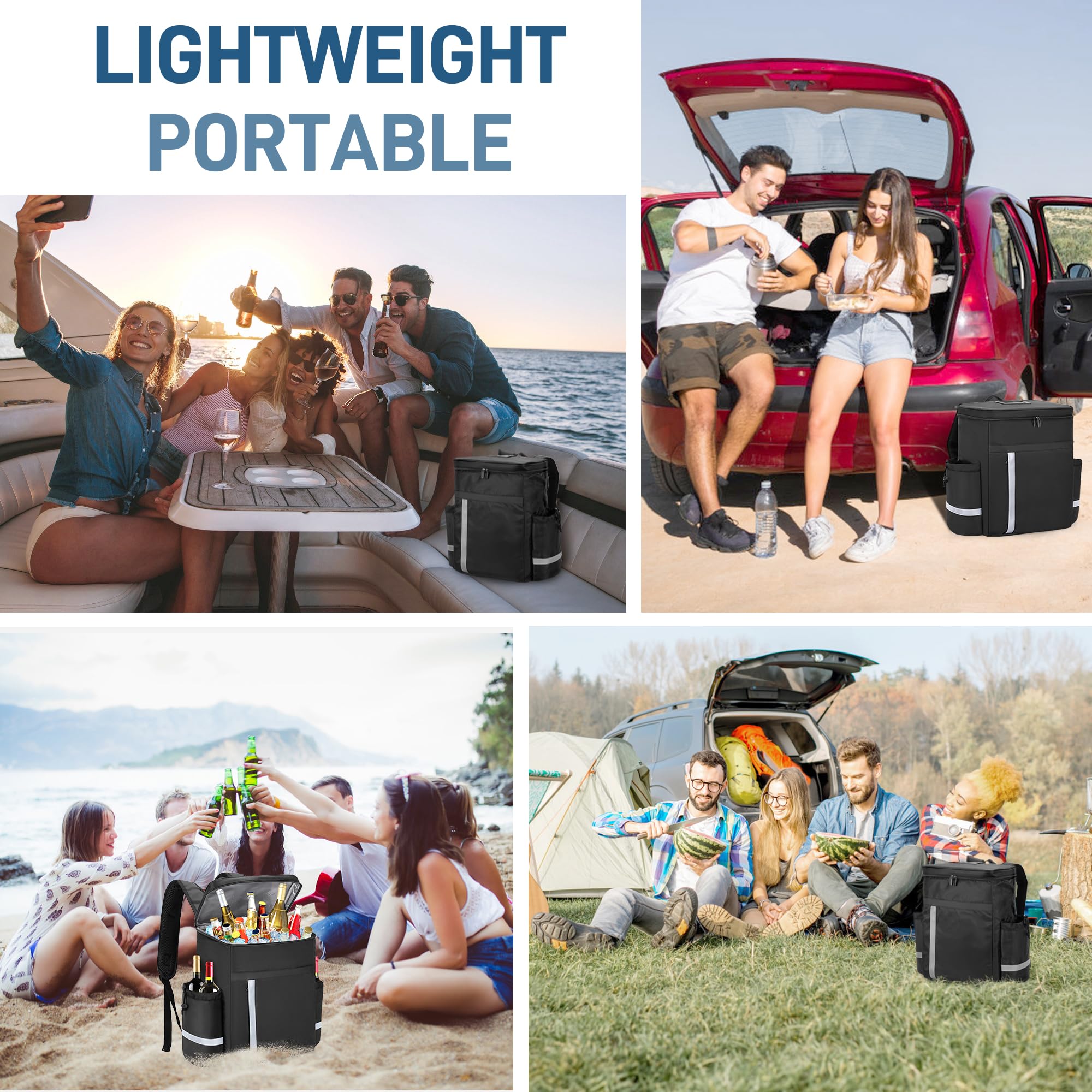 Trunab Insulated Cooler Backpack 30 Cans Soft Leak-Proof Cooler Bag, Lightweight Backpack Cooler for Lunch,Beach, Hiking, Camping, Picnic, Fishing, Travel, 30 Cans