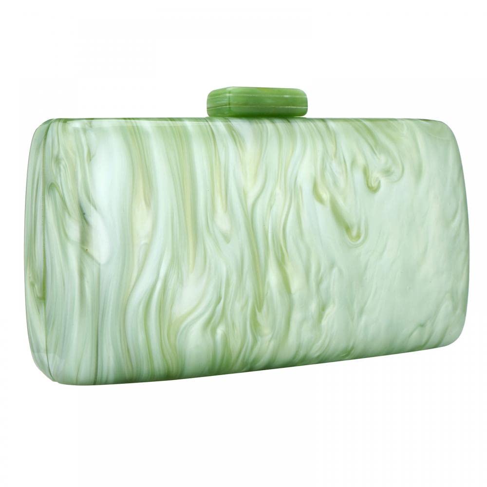 YYW Acrylic Clutch Purses for Women,Evening Clutch Acrylic Handbag Wedding Bridal Purse Party Shoulder Bag (Light green)