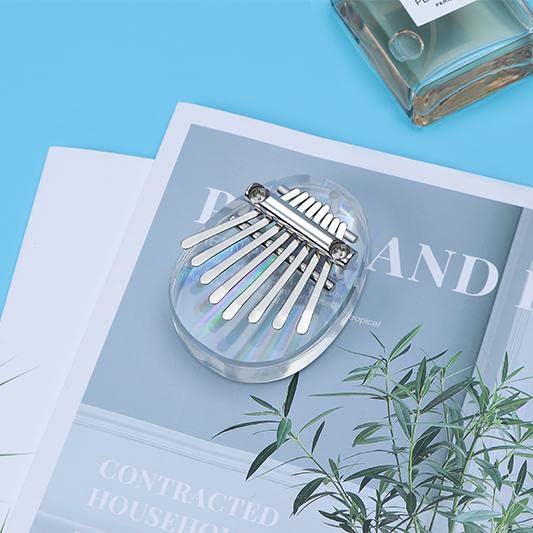 Water Drop Thumb Piano, Transparent 8 Tone Mini Thumb Piano Finger Practice Tool Music Accessories, Acrylic Stress Relief Tool, Kids Adult Beginner Gift
