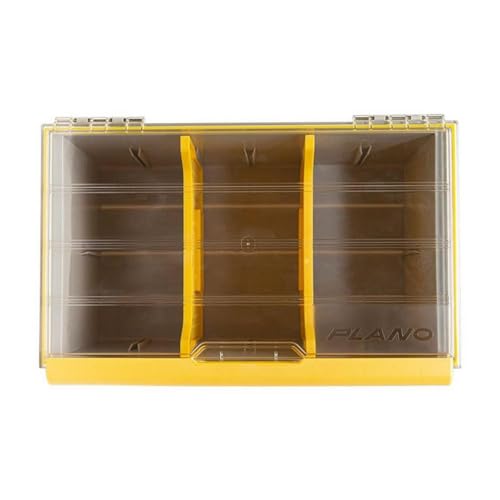 Plano EDGE Premium Plastics and Bulk Tackle Utility Box, Clear and Yellow, Rust-Resistant, Waterproof Bulk Premium Storage Organizer for Plastic Tackle