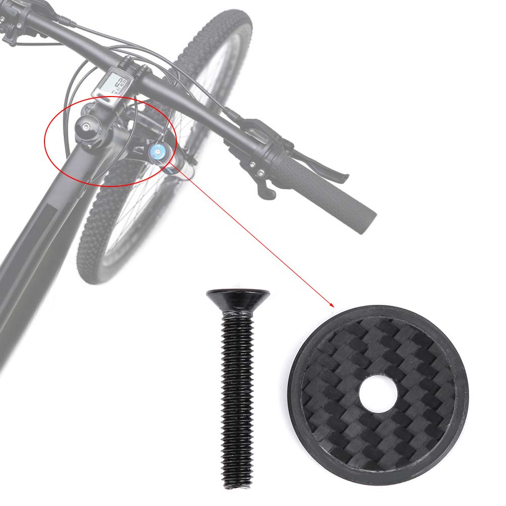 Ueohitsct Carbon Fiber Bicycle Stem Headset Top Cap with Screw for Mountain Bike