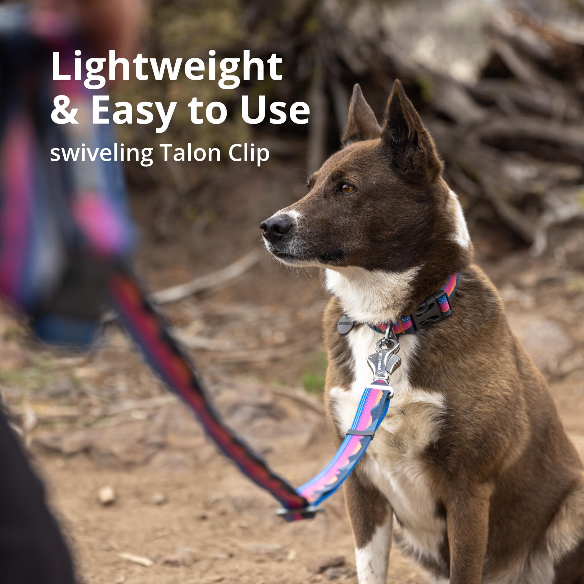 Ruffwear, Crag Ex Leash, Extendable Dog Leash, Hand-Held or Waist-Worn Reflective Lead, Sunset