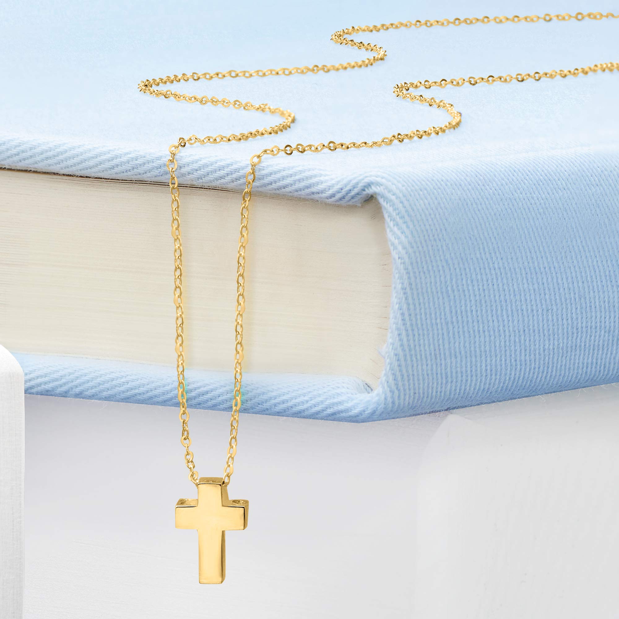 Ross-Simons 14kt Yellow Gold Cross Pendant Necklace. 16 inches