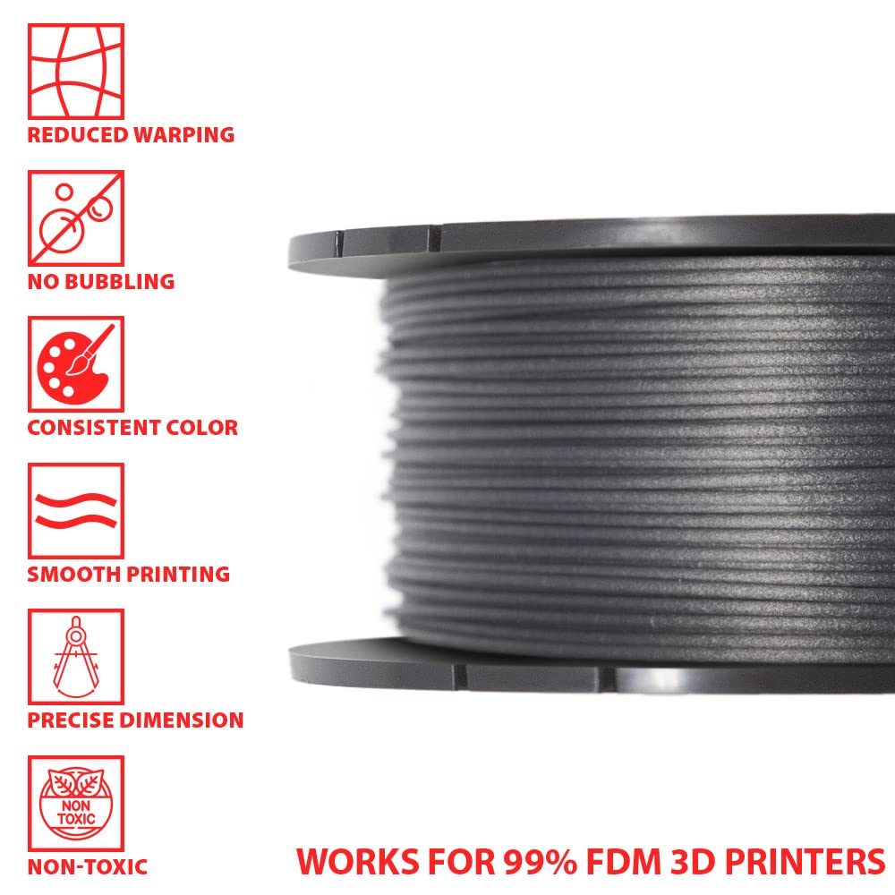 PLA 3D Printer Filament, XYZPrinting PLA Filament 1.75mm, Dimensional Accuracy +/- 0.02mm, 600g Spool (1.3lbs), 1.75mm, PLA Black