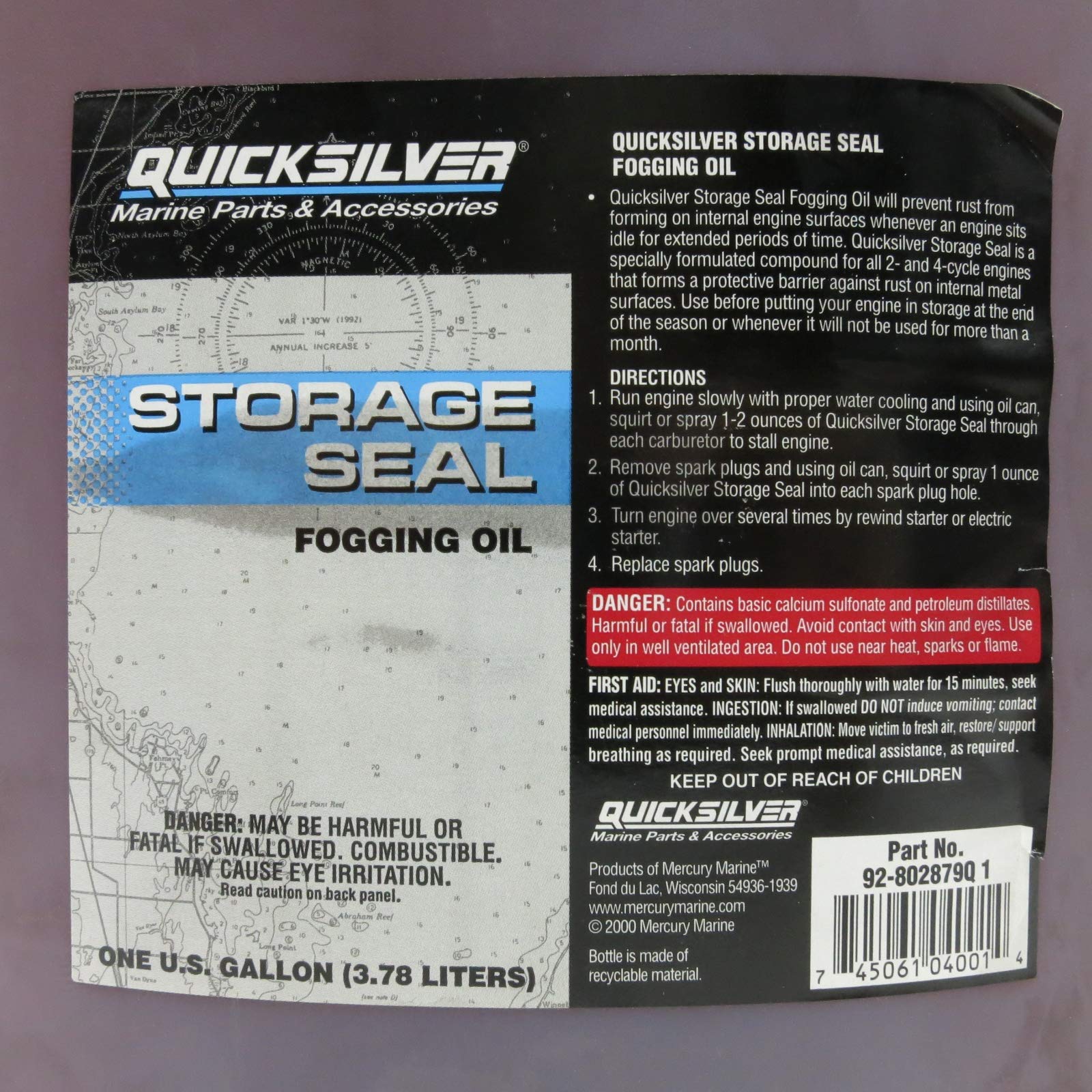 Quicksilver Storage Seal Fogging Oil, 1-Gallon