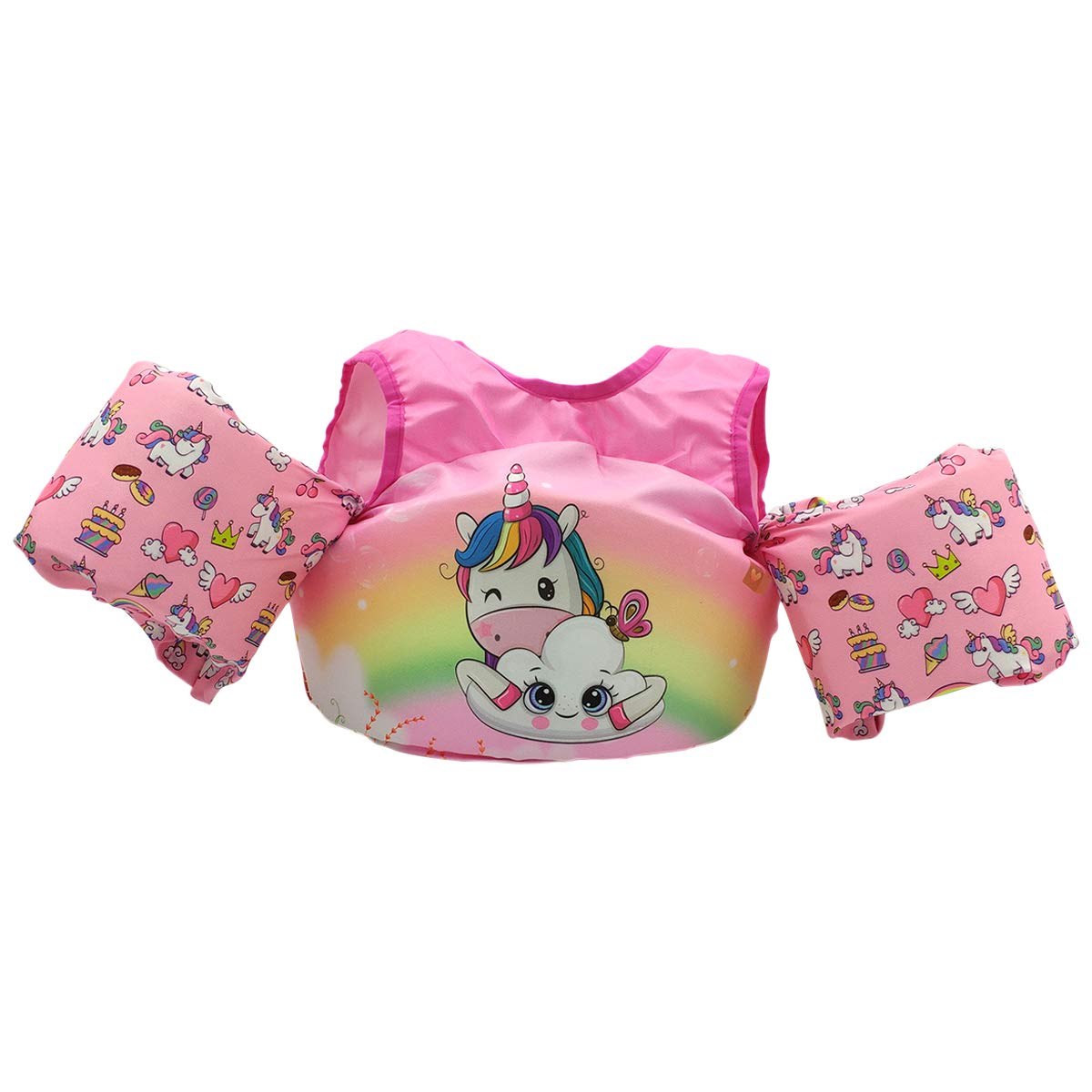 Silfrae Swimming Vest Flotation Jacket Swim Jacket Learn to Swim Device 30-50 lbs (Pink-Horse2.0)