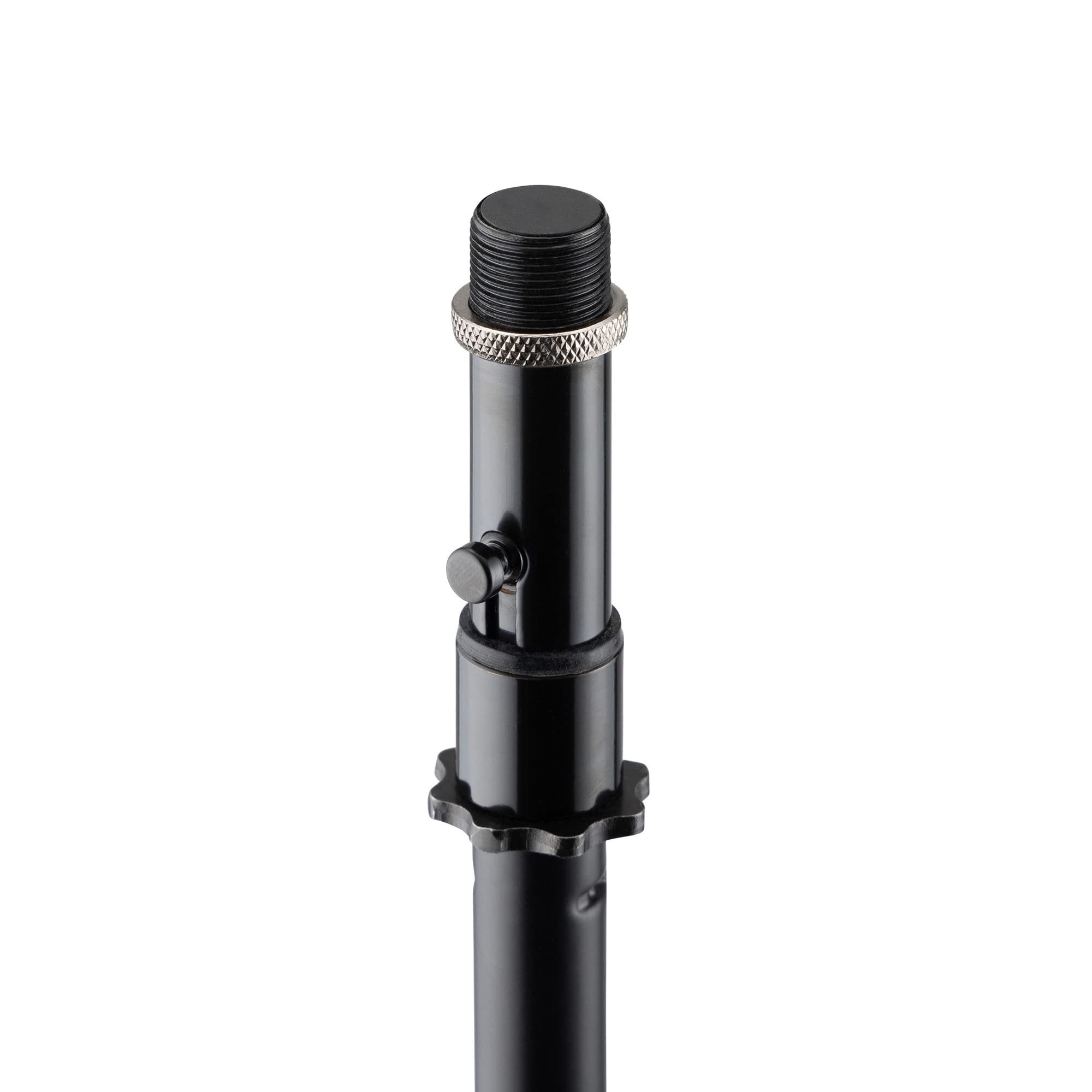 On-Stage QK-2B Quik-Release Mic Adapter (For Quick, Easy Microphone Interchange, Screwless Mount with Push-Button Release and Click-Together Connection, 5/8"-27 Threading, Shock Absorbent, Black.