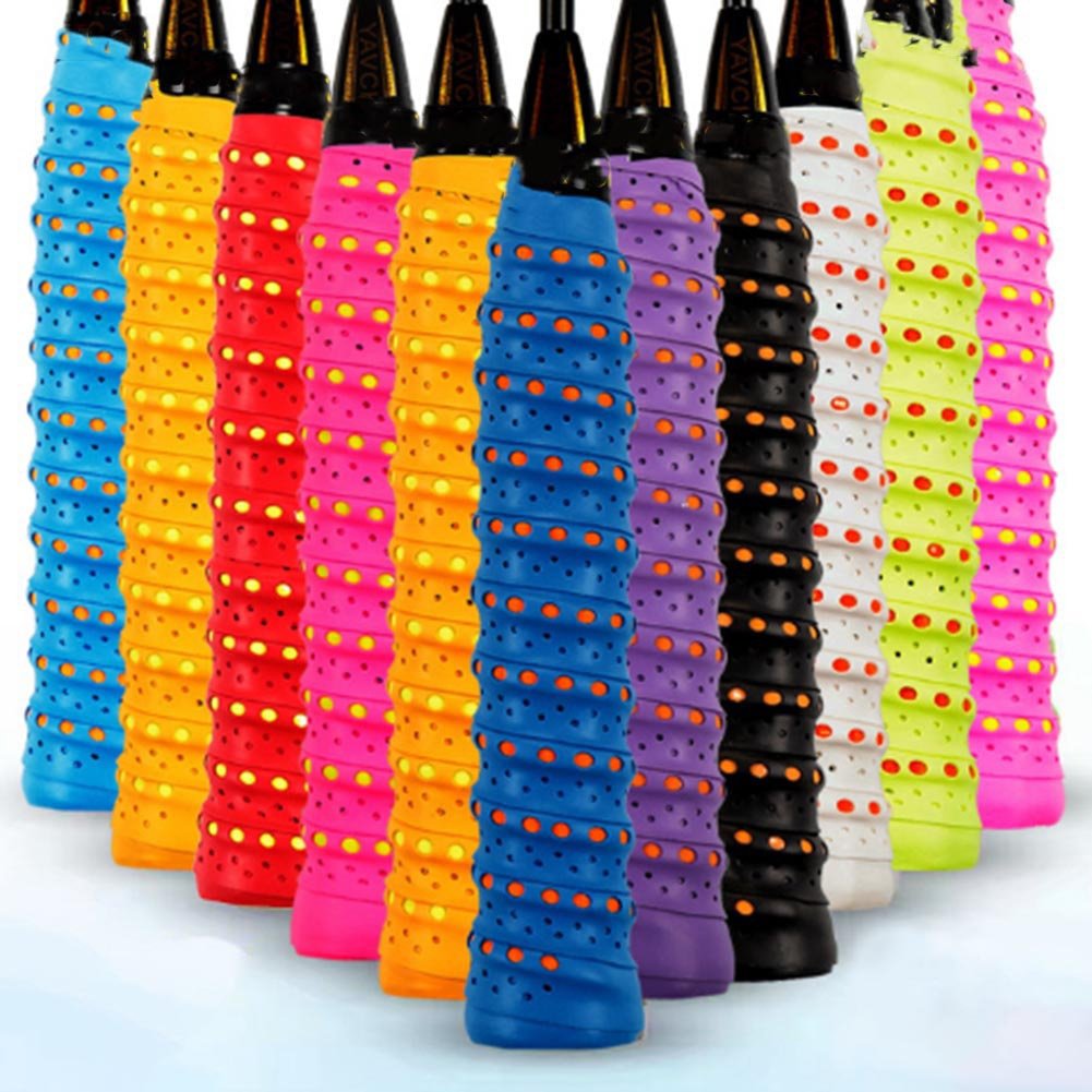 ruiycltd New Year's Gift Bright Color Anti Slip Racket Over Grip Roll Tennis Badminton Handle Tape Sleeve Black
