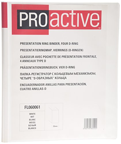 Proactive Presentation Ring Binder 4 D Ring 25mm White