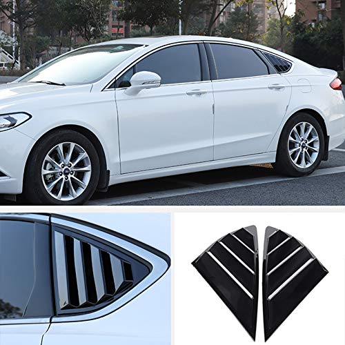 ruihe 2pc Shiny Black Rear Quarter Panel Window Side Louvers Vent Fit for Ford Fusion Mondeo 4D Hybrid Energi 2013 2014 2015 2016 2017 2018 2019 2020