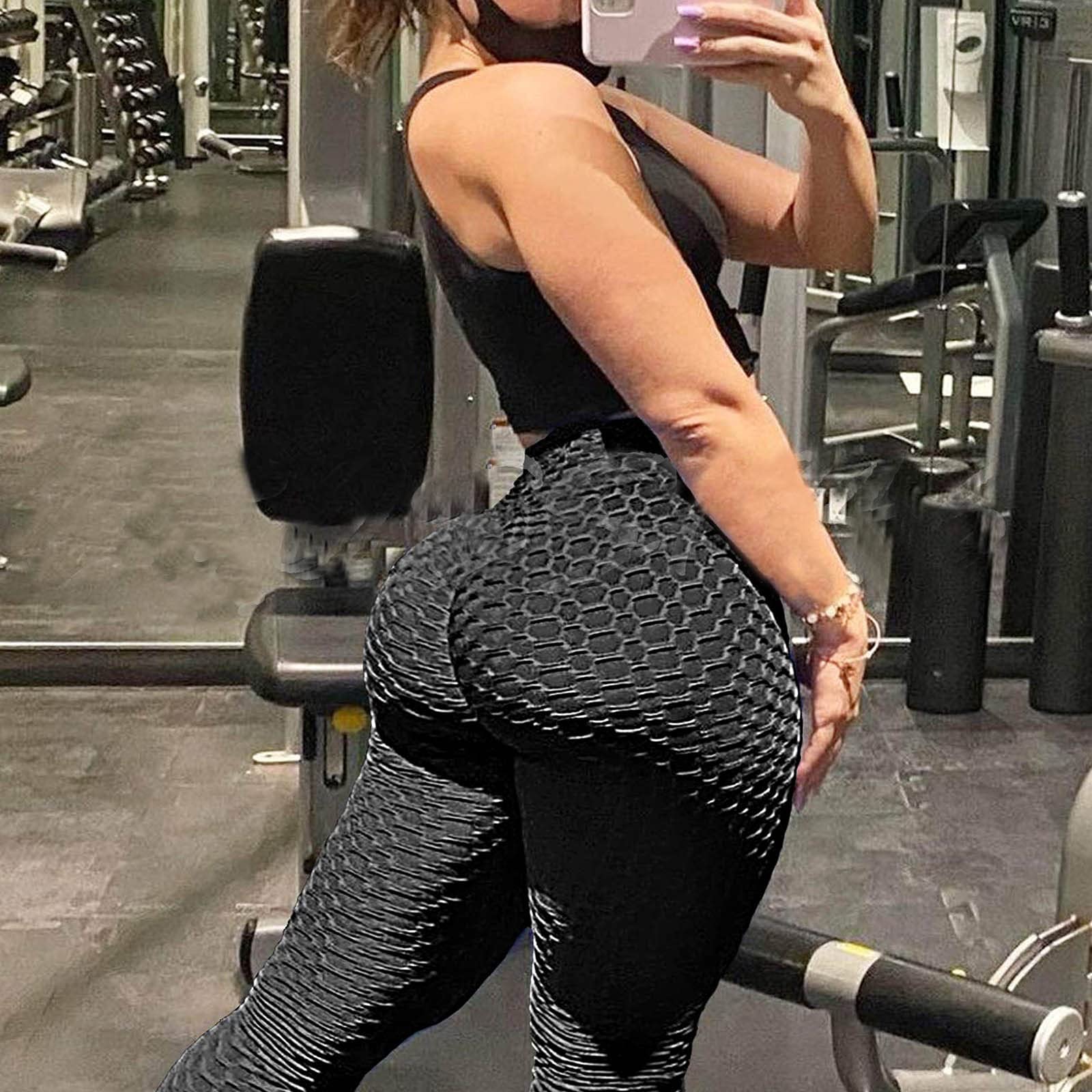 TIK Tok Leggings for Women - Butt Lifting Yoga Pants Peach Lift High Waisted,Workout Tummy Control Tights