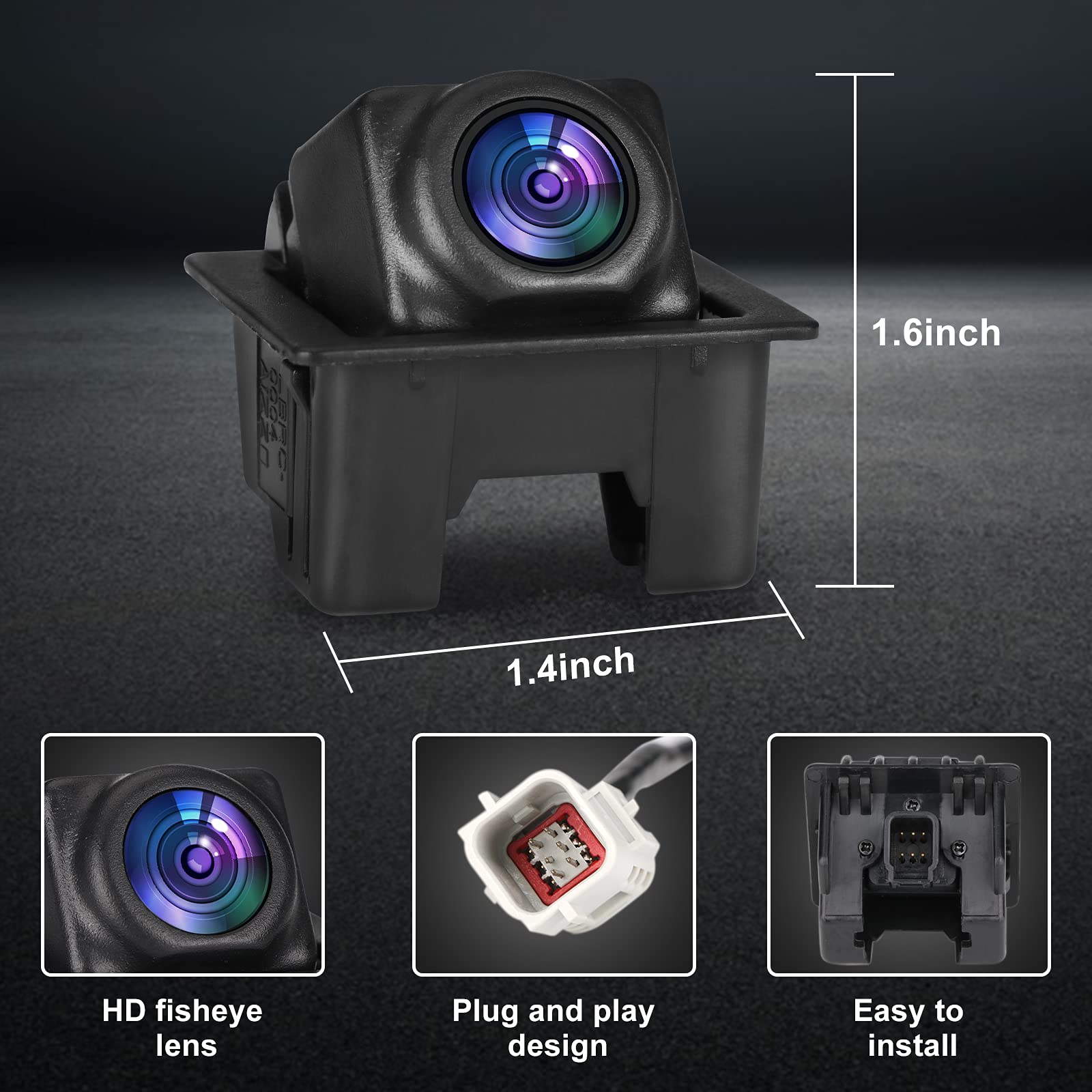 RIGHTPARTS Rear Park Assist Camera for Cadillac GM SRX 2010-2015, 23205689, Far Infrared Wide Angle HD Night Vision Waterproof, Replacement Tailgate Rear View Backup Reverse Safty Cameras